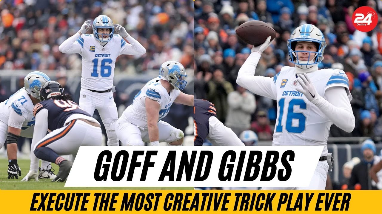 Lions' Jared Goff and Jahmyr Gibbs Execute the Most Creative Trick Play ...