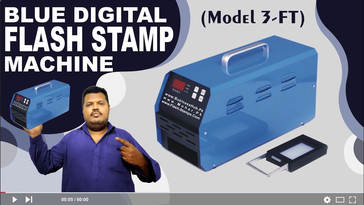 Blue Digital Flash Stamp machine Detail Review - YouTube