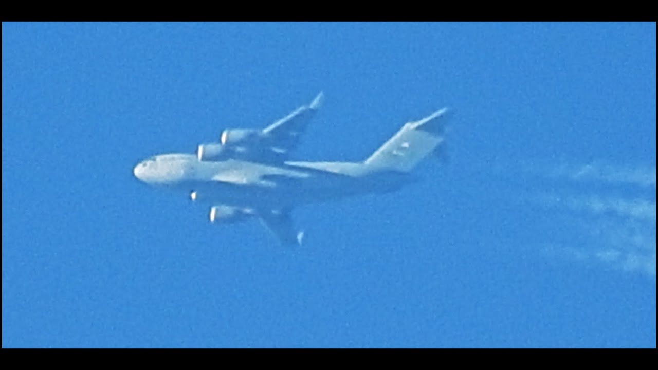 USAF | Boeing C17-A Globemaster III | High Altitude Plane Spotting ...