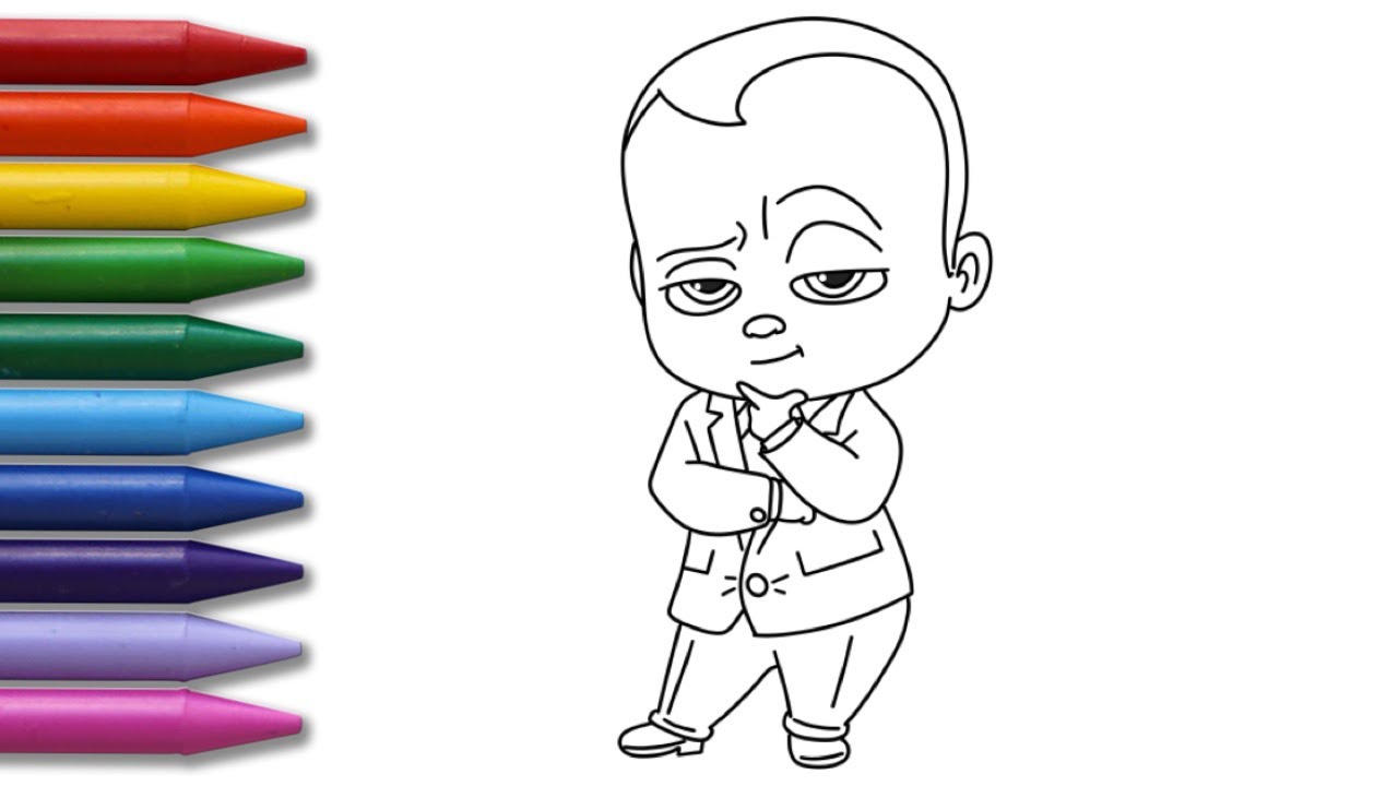 How to draw Boss Baby 👶 for kids -EasyDrawColor - Drawing Colouring and ...