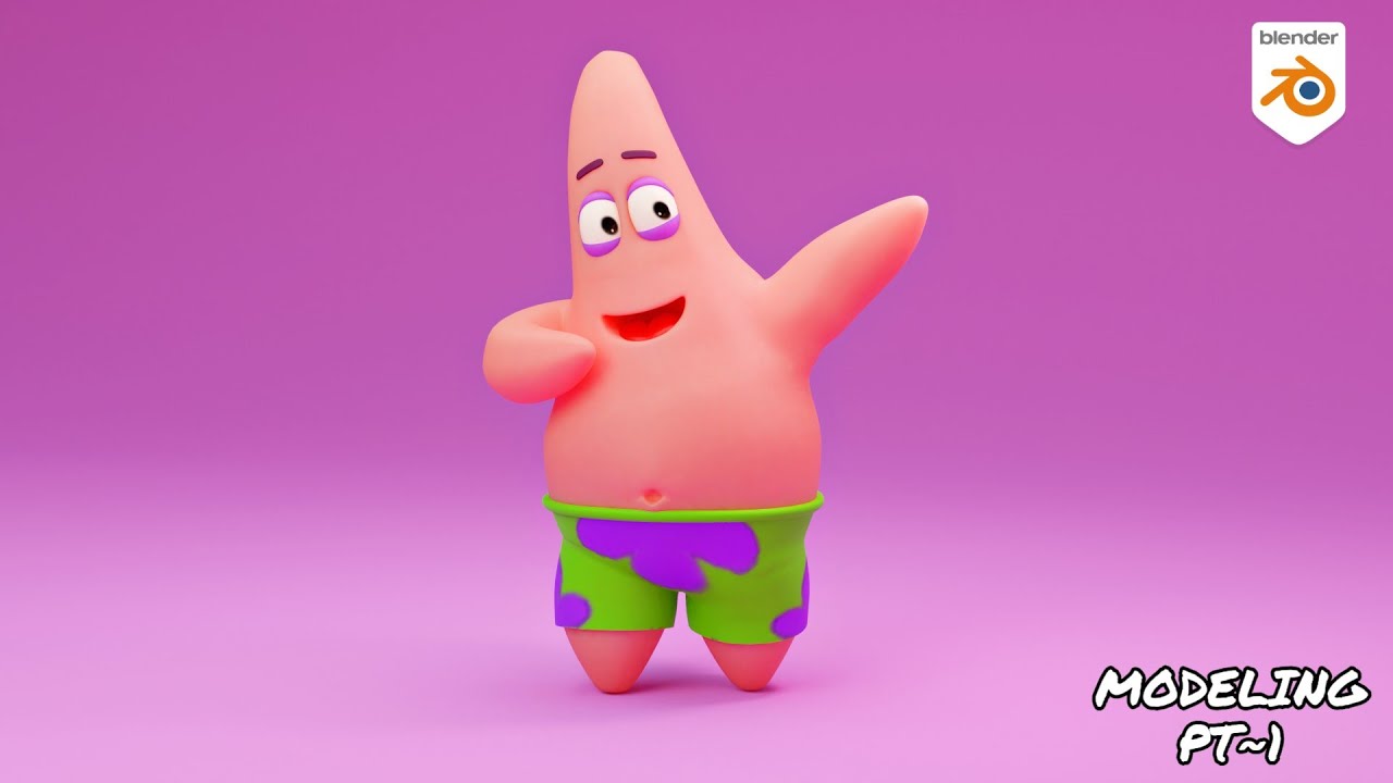 Patrick Star Cute Spongebob Character Modeling Tutorial Pt~1|Blender 2.9 - YouTube