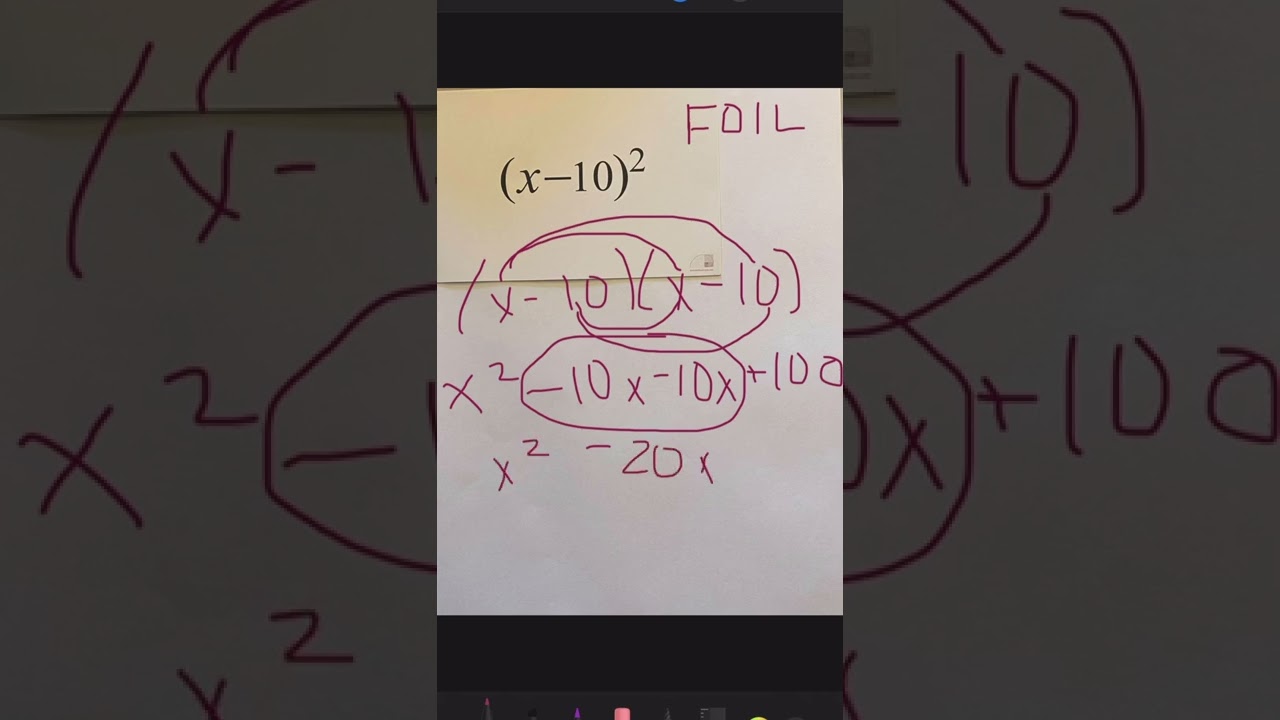 Squared Binomial FOIL Method and a Shortcut Method - YouTube