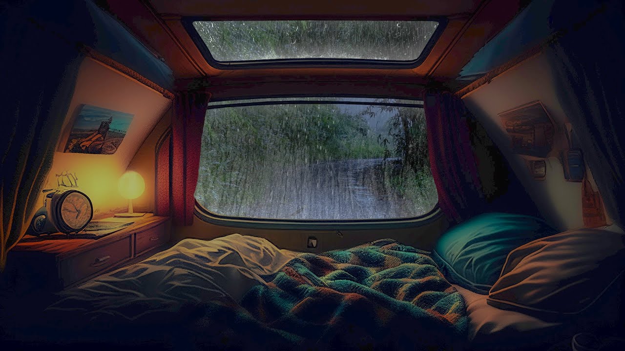 Deep Sleep in Cozy Cabin on Rainy Day | Relaxing Rain on Cabin Roof ...
