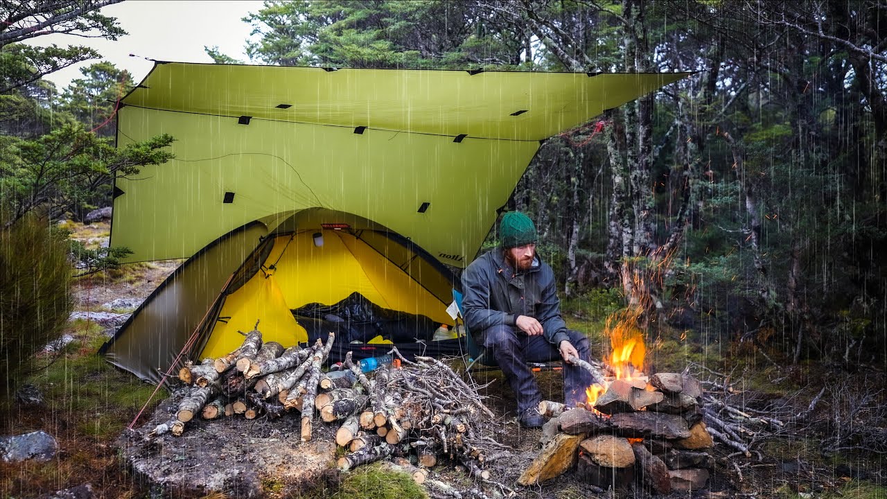 Camping in the Rain - Campfire - Hardwood and Bird - YouTube