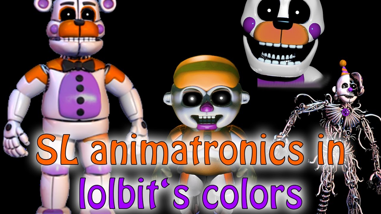 Speed Edit- all SL animatronics in Lolbit's colors (fnaf SL) - YouTube