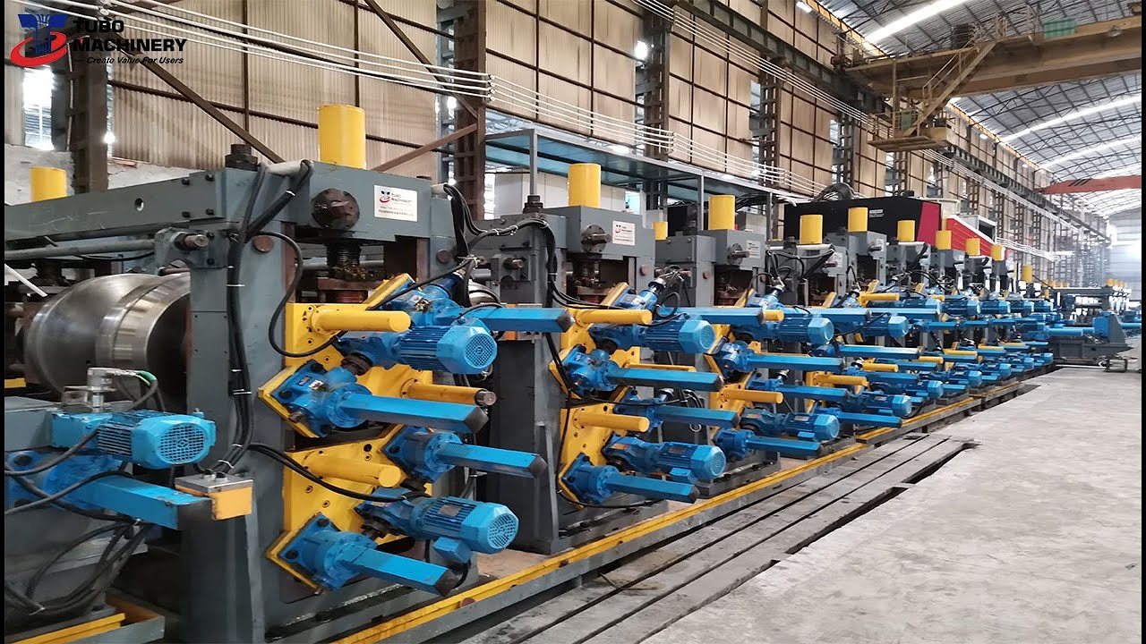 ERW300X300 Direct Forming to Square Tube Mill - YouTube