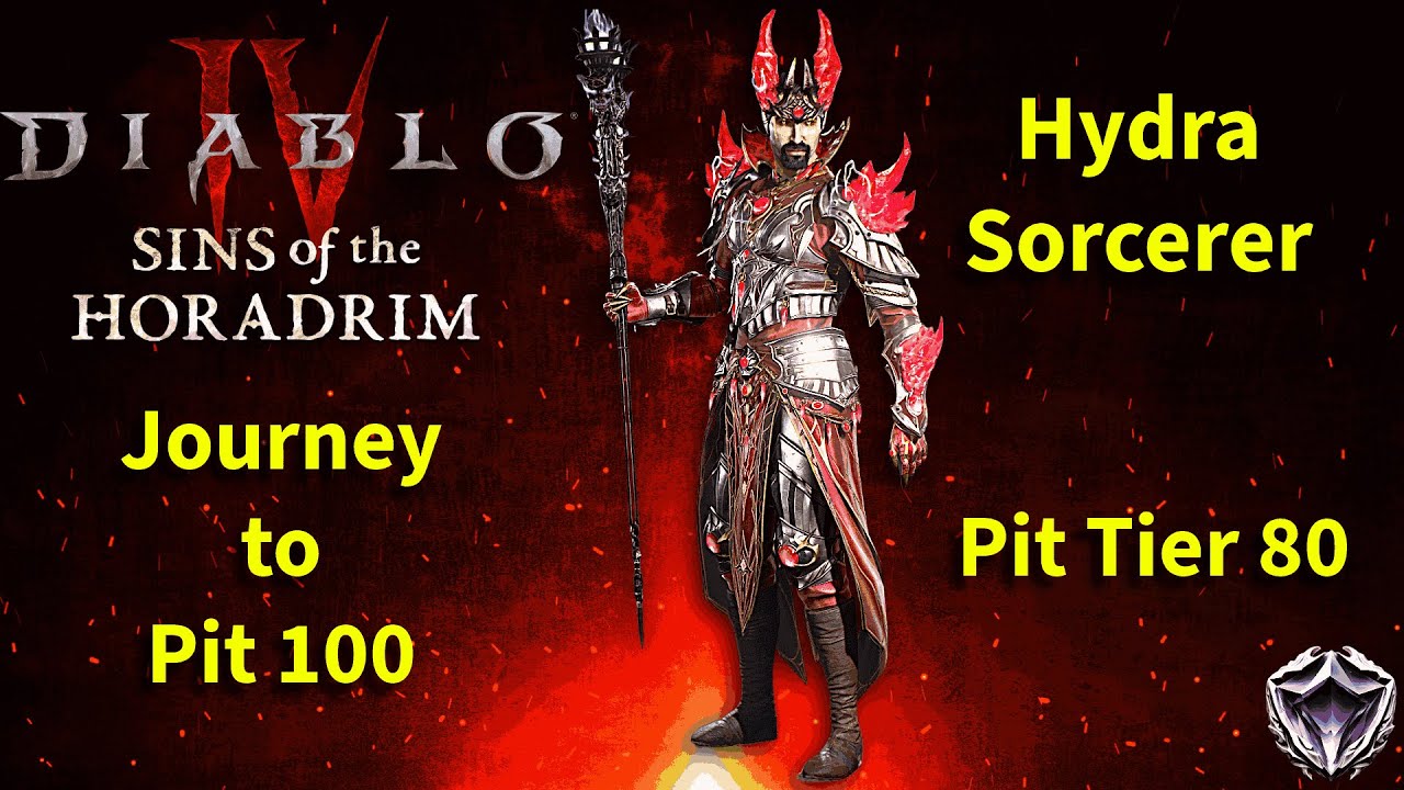 Diablo 4 Season 9 | Pit Tier 80 Clear | Hydra Sorcerer - YouTube