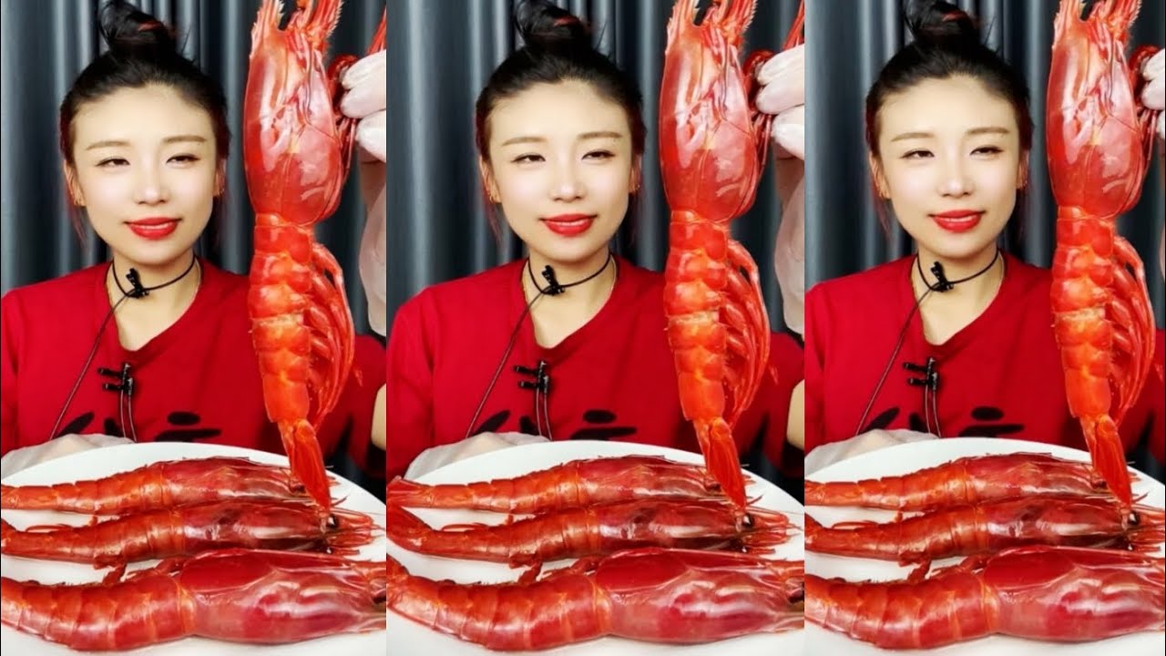 ASMR MUKBANG | Shrimp Brain | Red Shrimp | show Eating yummy - YouTube