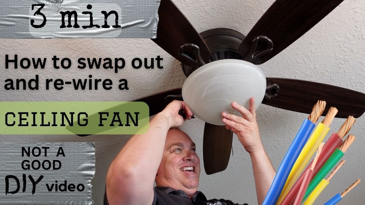 Horrible instructional on how to change out a ceiling fan // DIY wiring ...