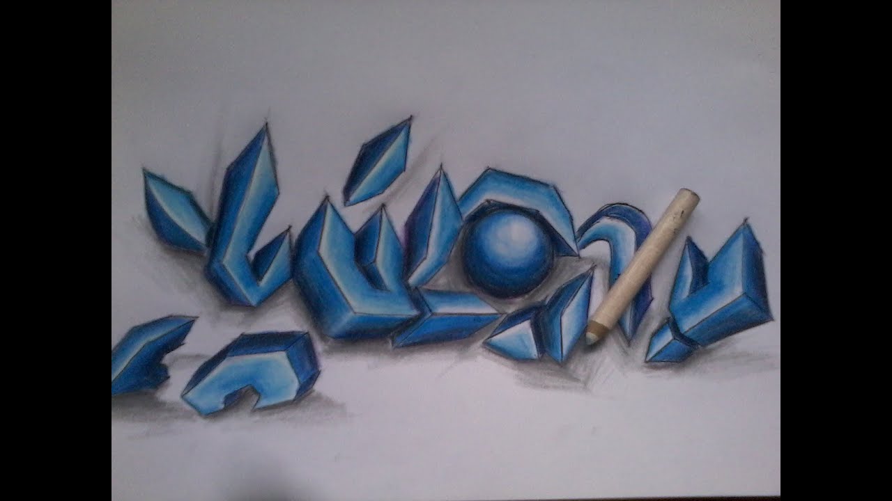 como hacer un graffiti 3D "2" - YouTube
