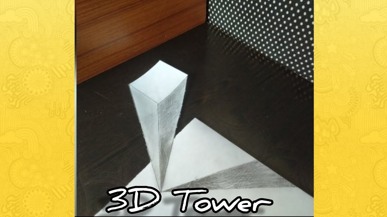 How to draw a 3D Tower illusion - YouTube