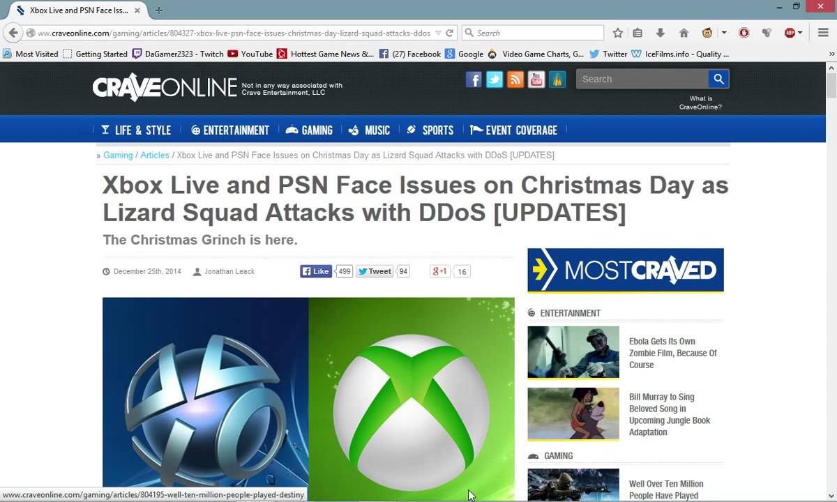 Xbox Live and PSN DDoS Christmas Day By The Grinch!!!! - YouTube