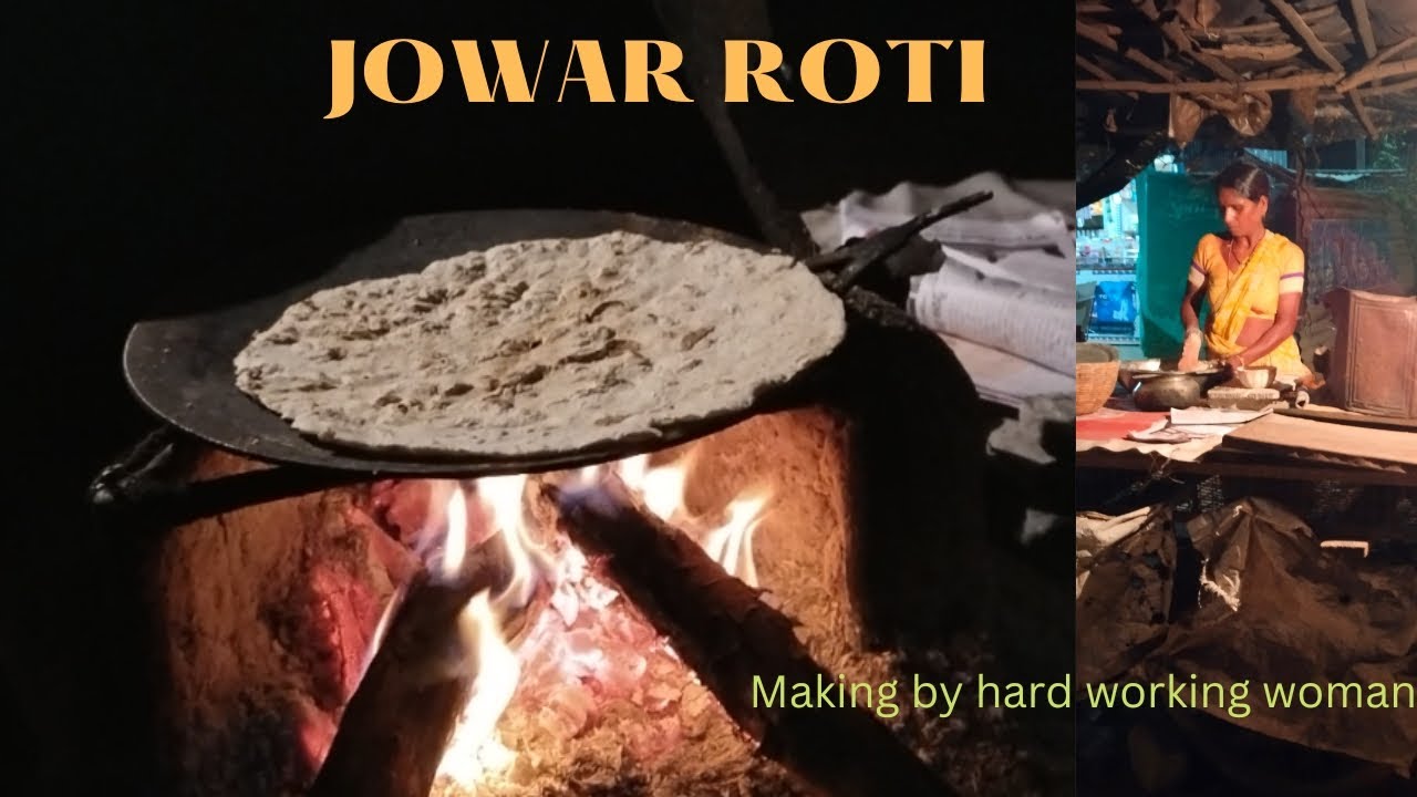 jowar roti on wood fire making by hard working woman | street food ...