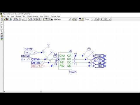 Pspice| 4-bit Binary counter IC 7493 - YouTube