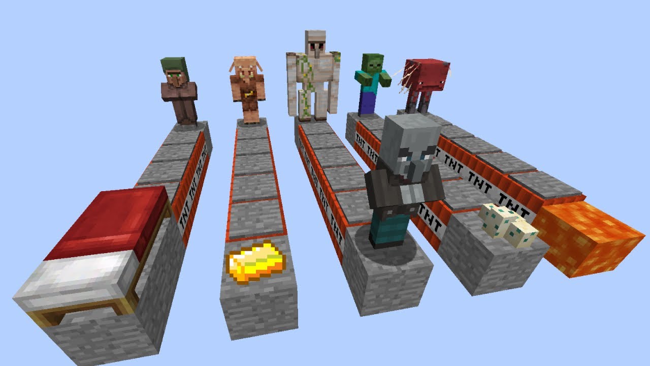 which mob is more stupid? Testing mobs IQ minecraft - YouTube