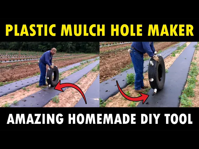 Plastic Mulch Hole Maker | Amazing Homemade DIY Tool | Plastic Mulching ...