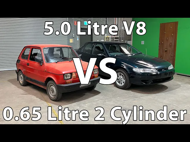 Watch This V8 Ford Falcon Try To Best a Tiny Fiat in a Fuel Economy Battle