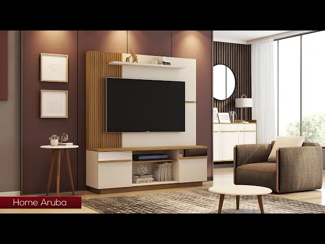 Estante Home para TV de 60 Polegadas com Espelhos Aruba Móveis Bechara ...
