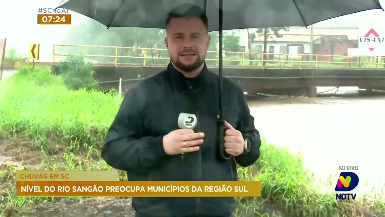 Nível do Rio Sangão preocupa municípios da região Sul de SC