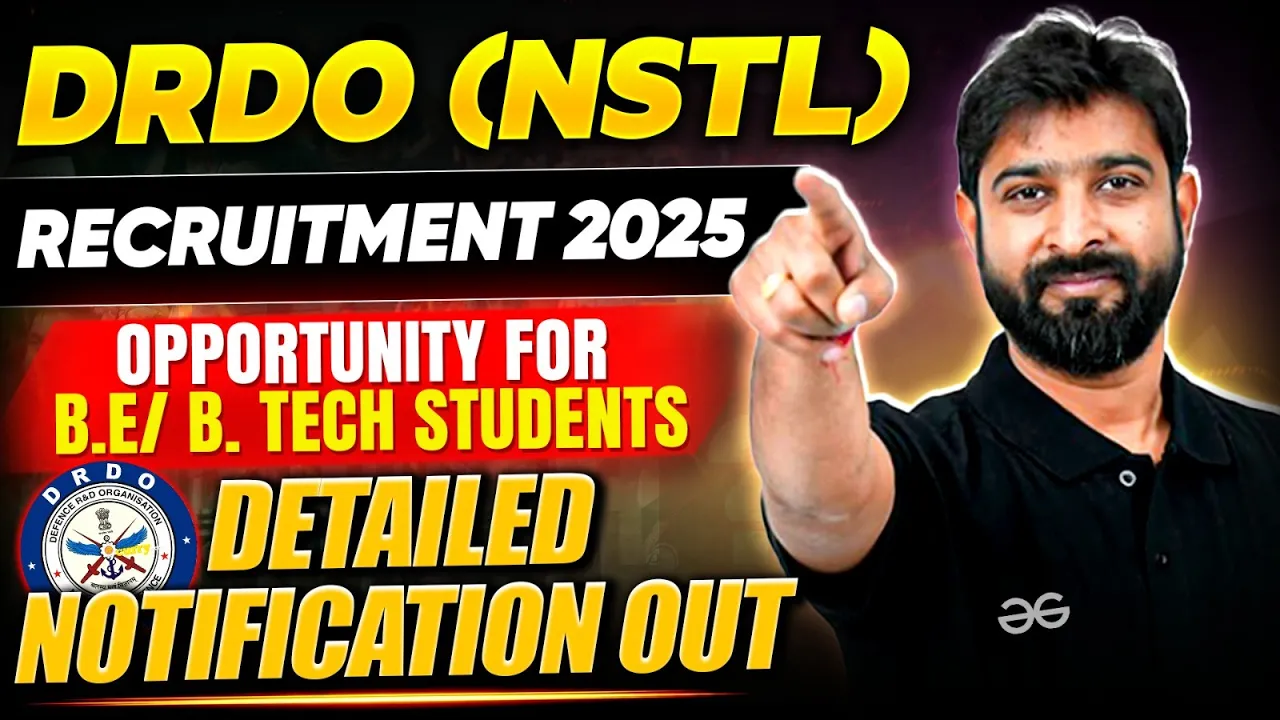 NSTL-DRDO RECRUITMENT 2025: New Notification Out For Junior Research Fellow (Jrf) Post, Check ...