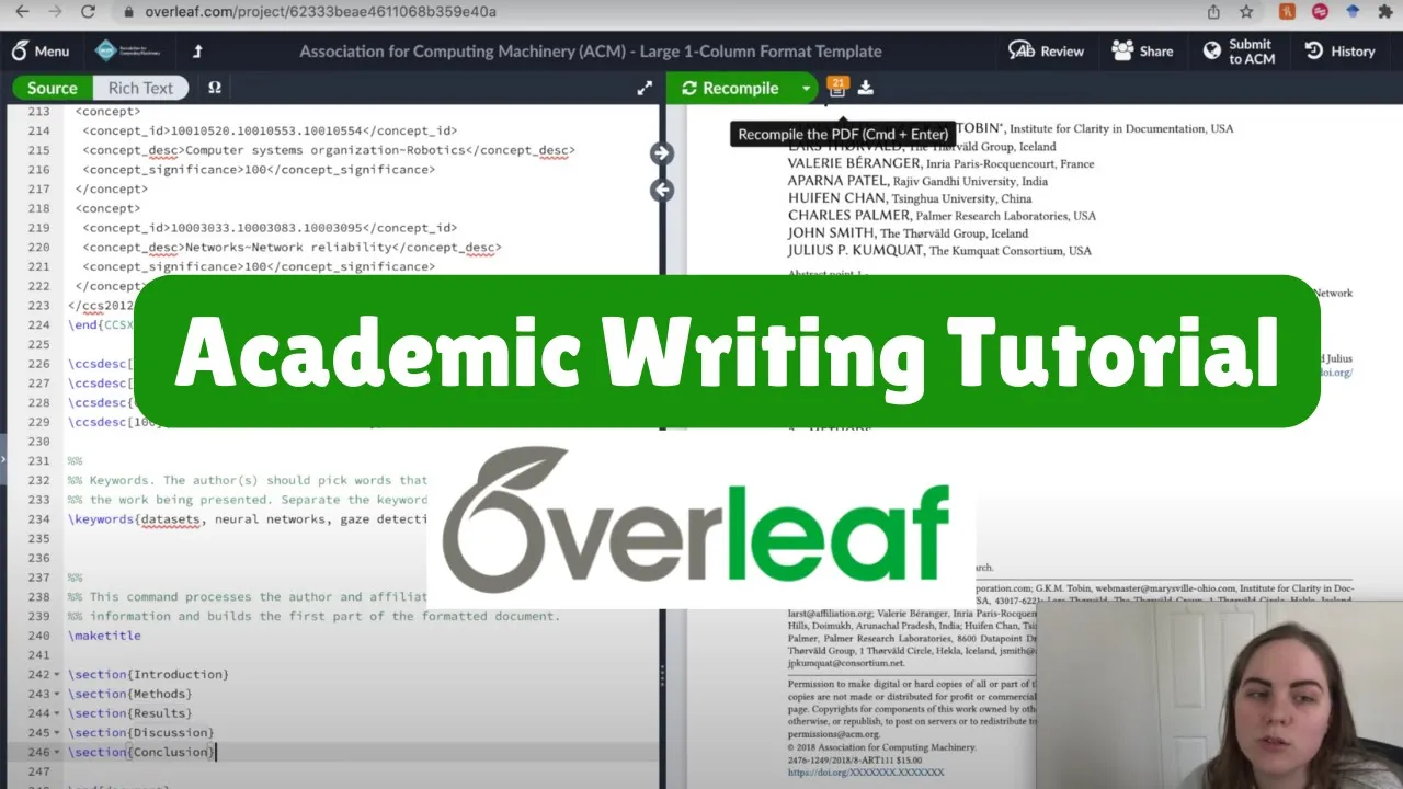 How to Write a Scientific Journal Article Using Overleaf - Academic Writing Tutorial in LaTeX ...