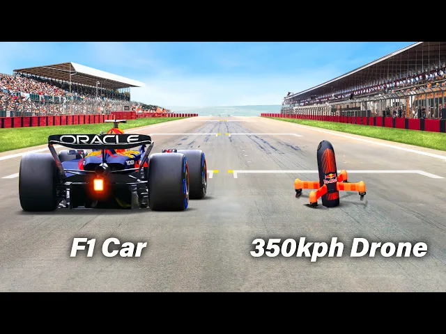 Watch the World's Fastest Camera Drone Chase an F1 Car at 200 MPH