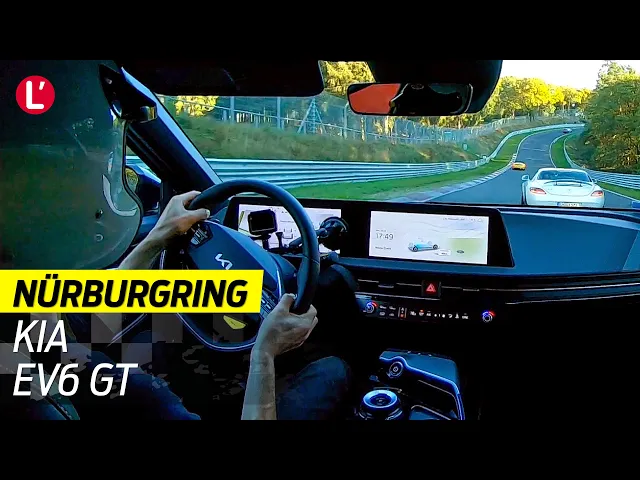 Watch a 576-HP Kia EV6 GT Obliterate Its Rear Tires Lapping the Nurburgring