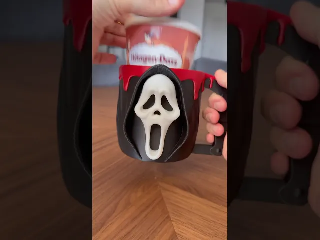 Ghostface Ice Cream Pint Holder - 3D model by 3DGeex on Thangs