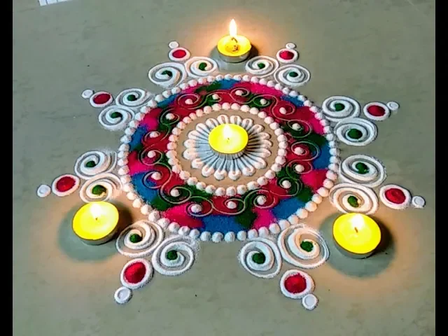 Easy and Quick Rangoli Design Tutorials For Diwali - Radiant Rangoli