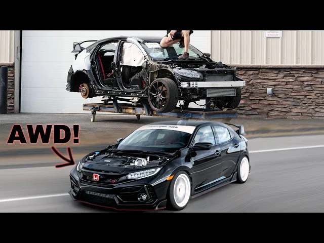This 800-HP Honda Civic Type R Has All-Wheel Drive Using CR-V Parts