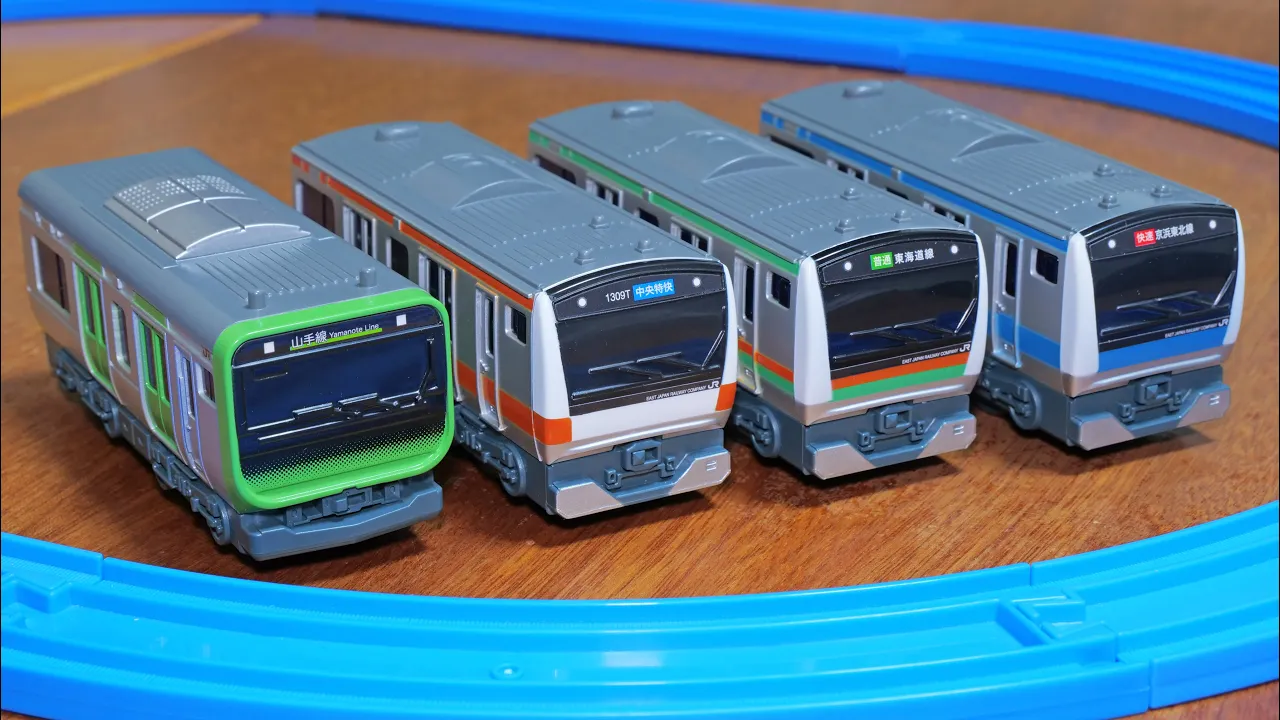 550円でこのクオリティー かっこいいぞ！電車シリーズ！ プルバック プラレールのレールも走れるよ E235系山手線 E233系中央線 E233系東海道線 E233系京浜東北線 | ジョージ ...