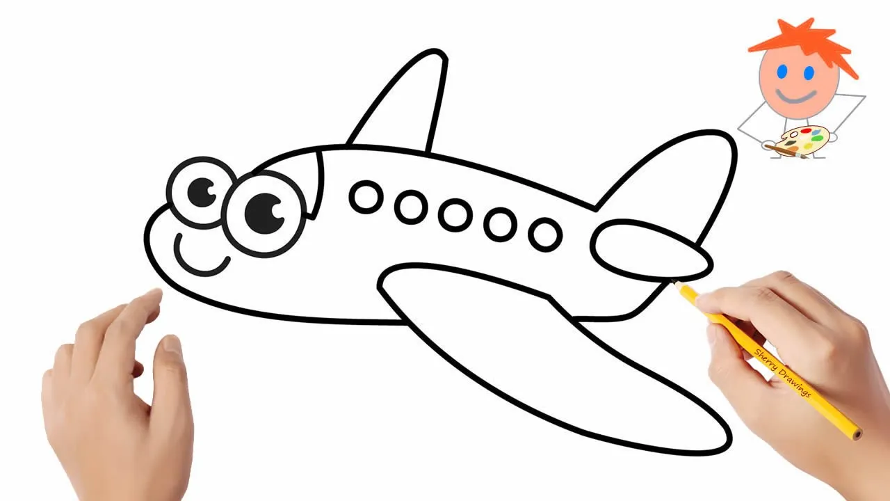 How to draw an airplane | Easy drawings