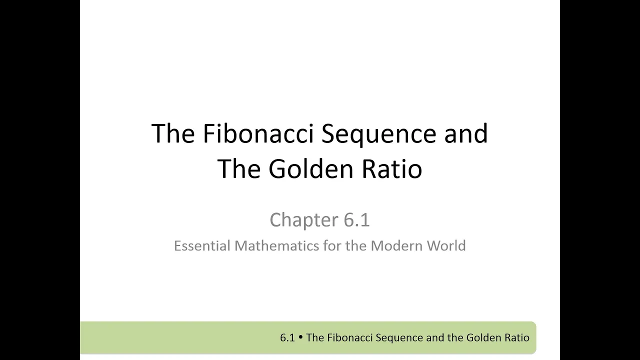 The Fibonacci Sequence and The Golden Ratio | YouTube Video Summary ...