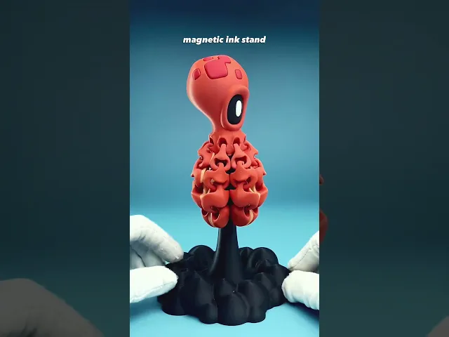 Blob Octopus - Flexi Articulated Art Toy with Magnetic Ink Display and ...