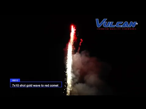 Gold Wave To Red - 70 Shot Roman Candle By Vulcan Fireworks