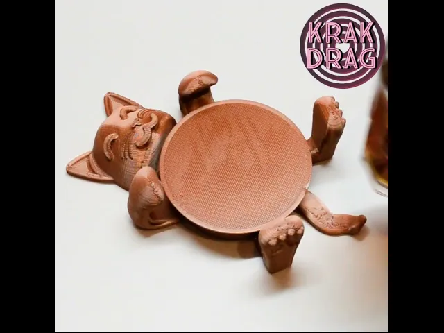 Cute Cat Mug Hugger: Self-Adjusting Coaster - 3D model by KrakDrag on ...