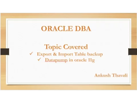 Datapump Export Import Table - Learnomate Technologies