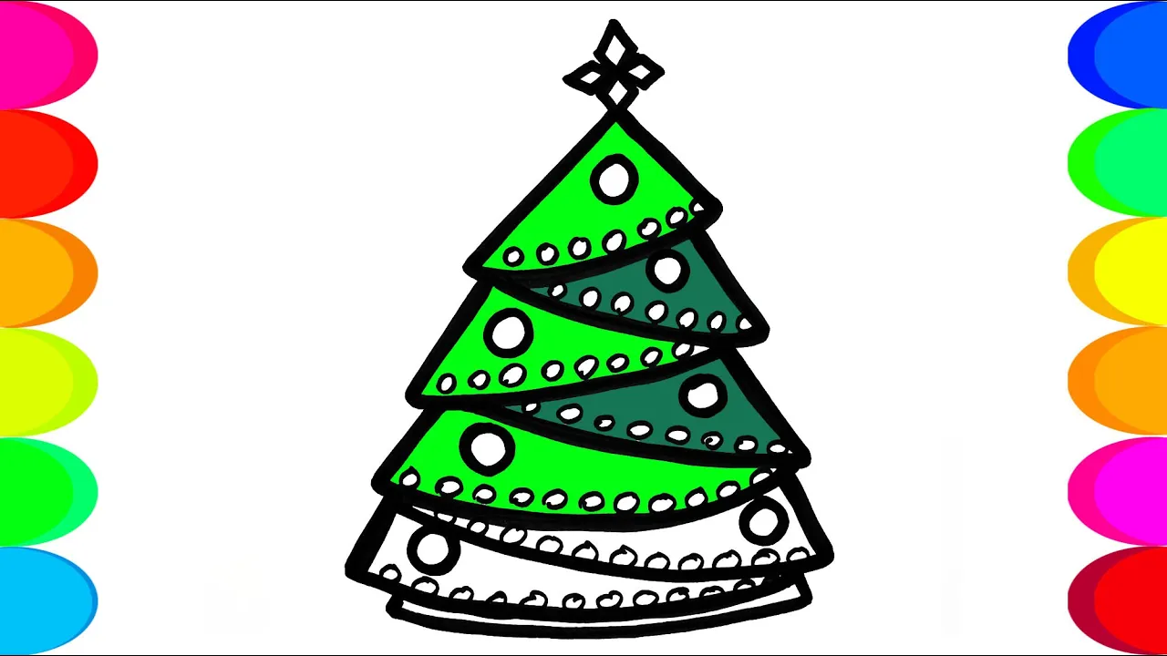 როგორ დავხატოთ ნაძვის ხის სათამაშო ბურთი/როგორ დავხატოთ გირლანდია/როგორ ...