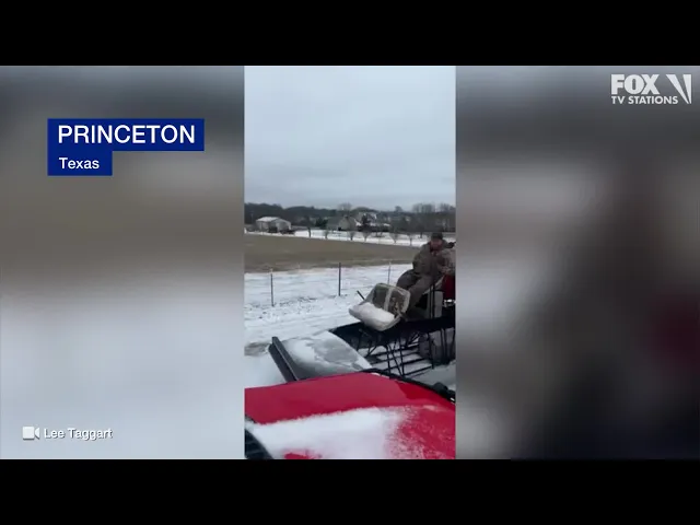 Watch a Texas Man Take Fan Boat Joy Ride Down Icy Roads | The Drive