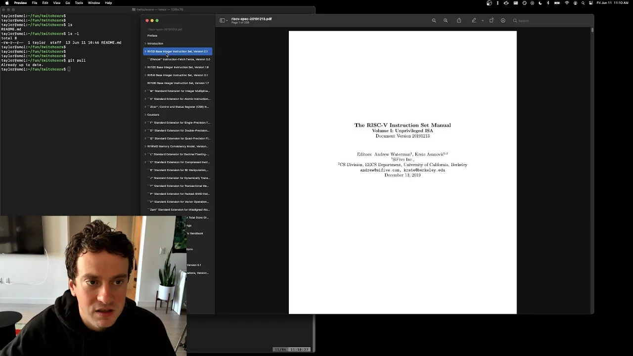 George Hotz | Programming | twitchcore: a little RISC-V core | in Python | in Verilog | on FPGA ...