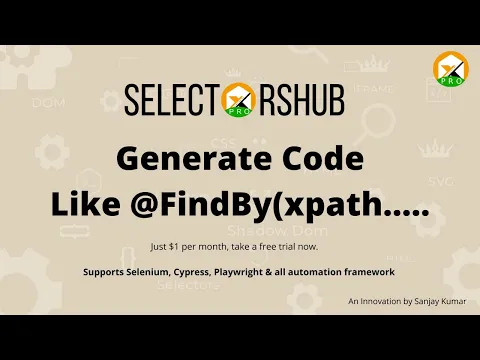 Shub Pro generate xpath with code - SelectorsHub