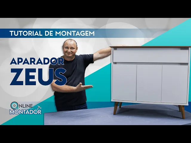 Aparador Buffet Retrô 3 Portas 1 Gaveta Pés em Madeira Zeus EJ Móveis | MadeiraMadeira