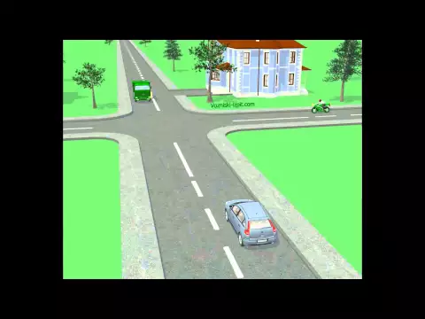 Pravilo srečanja in desno pravilo - Vozniški izpit