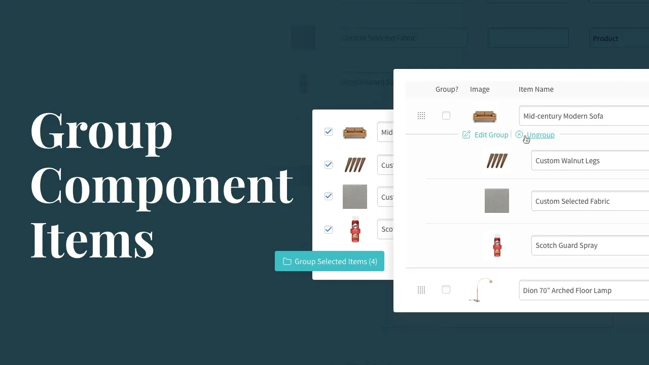 Grouping Custom Components in Quotes and Invoices | DesignFiles