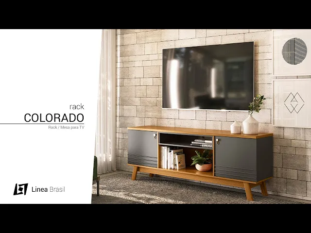 Rack para TV até 75 Polegadas 2 Portas Colorado Linea Brasil | MadeiraMadeira