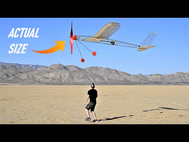 Watch the World's Largest Rubber Band-Powered Plane Take Flight