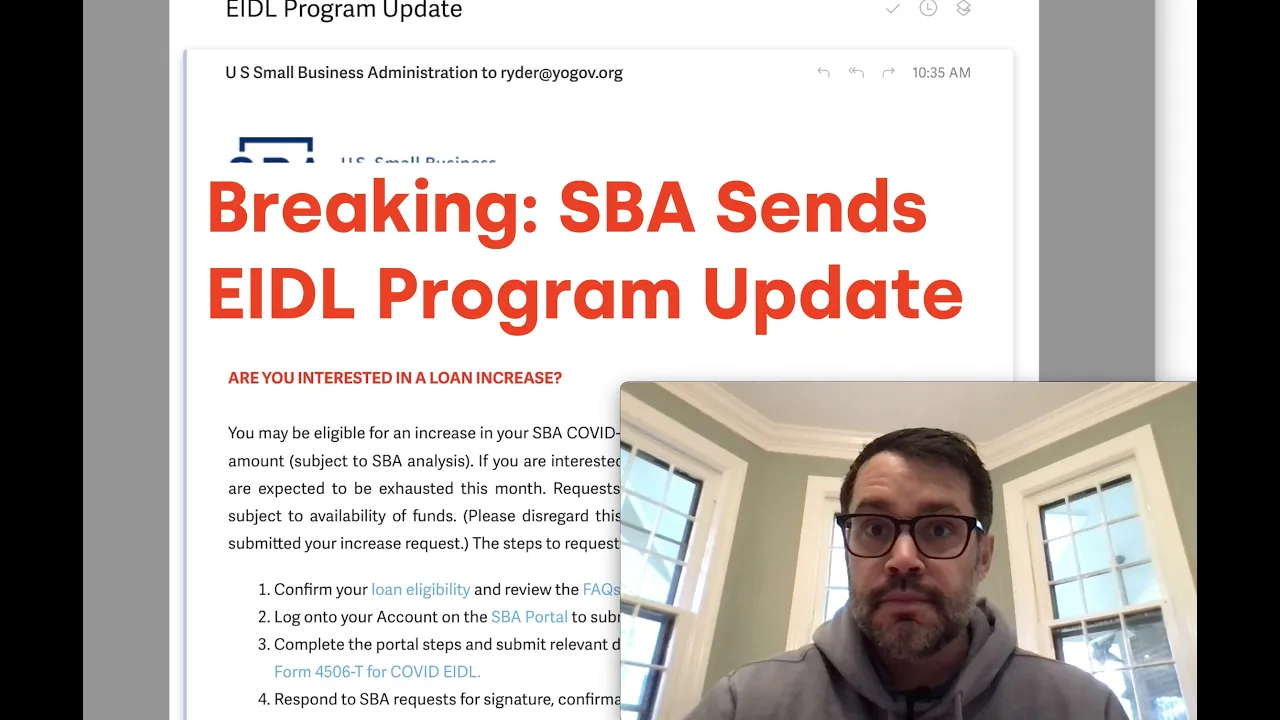 SBA Sends EIDL Program Update