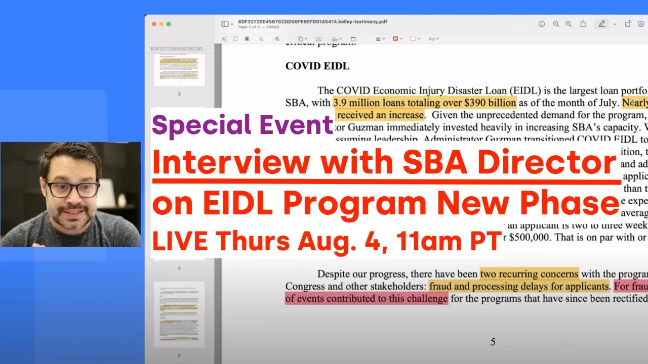 Interview with SBA Director on EIDL Applications & EIDL Repayment Tips