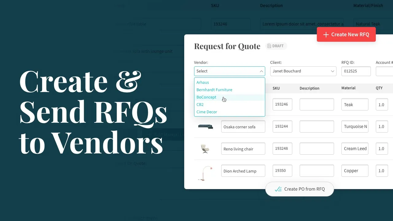 Creating and Sending RFQs to Vendors | DesignFiles