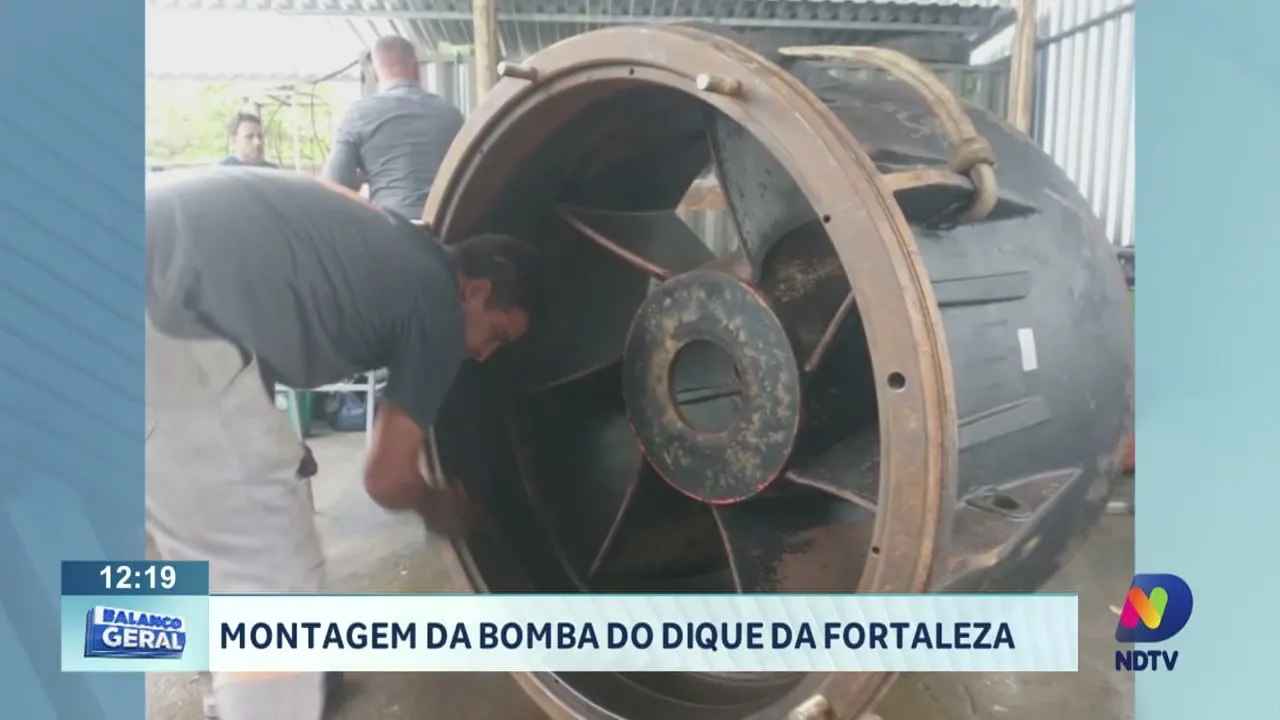 Montagem da bomba do Dique da Fortaleza